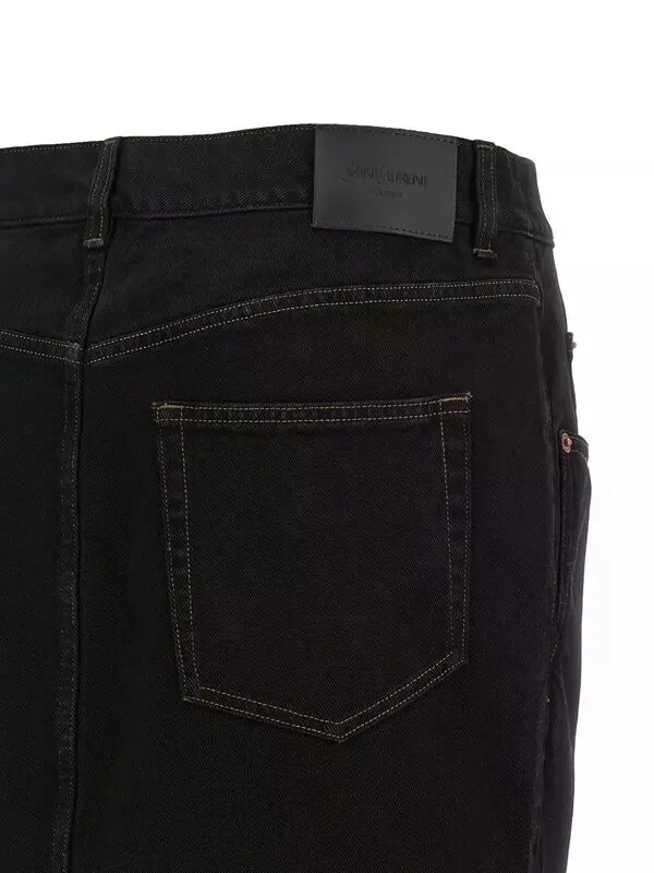 Saint Laurent Baggy Split-front Denim Pencil Skirt