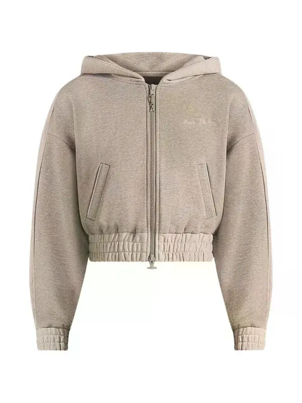 Manière De Voir Two-tone Cropped Hoodie - Neutrals