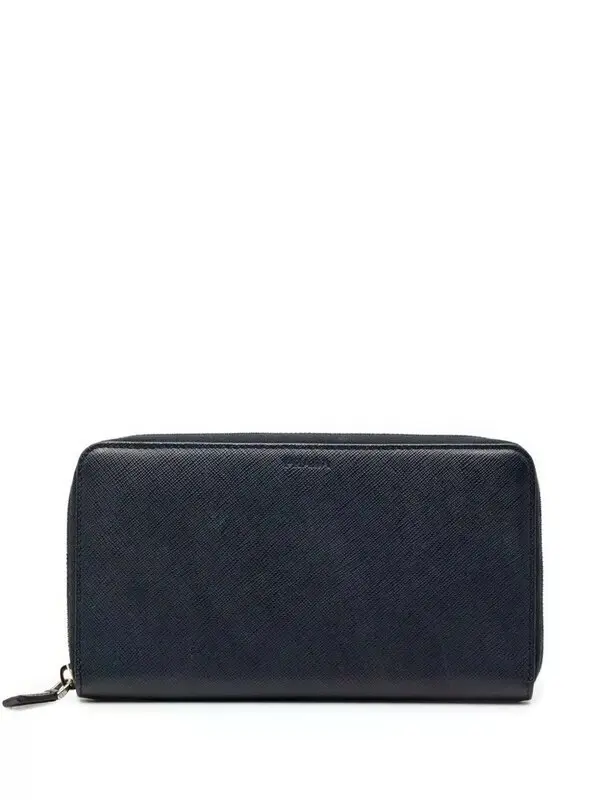 Prada 2010-2026 Saffiano Zip Around Wallet Long Wallets - Blue