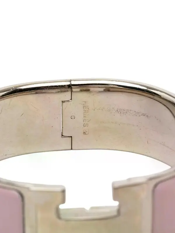 Hermès Wide Enamel H Bracelet Gm - Pink