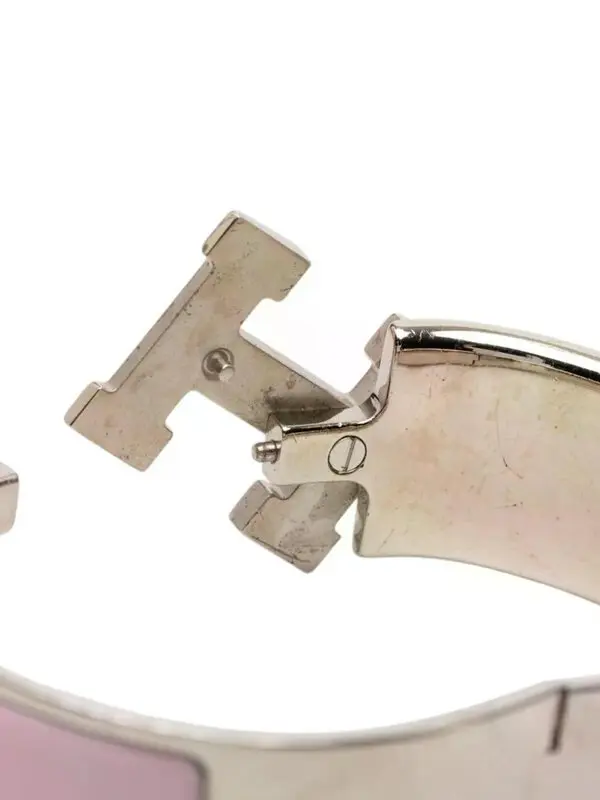 Hermès Wide Enamel H Bracelet Gm - Pink