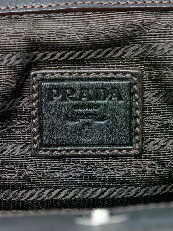 Prada Canvas Canapa Logo Frame Pouch - Brown