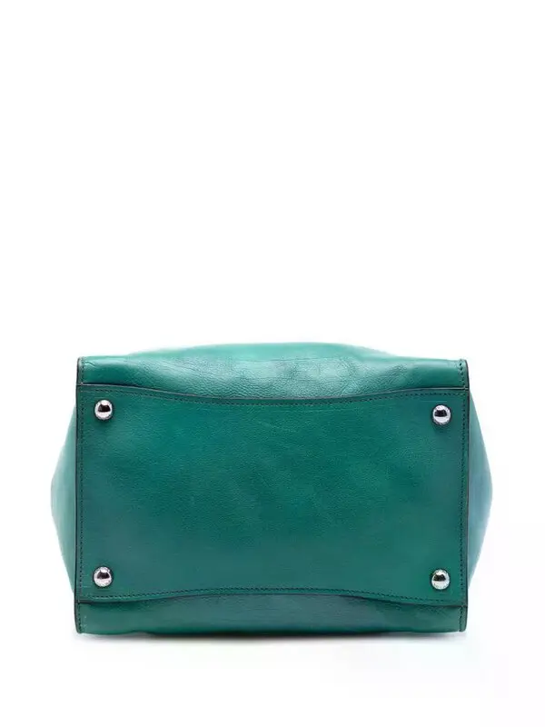 Prada Glace Calf Twin Pocket Double Handle Satchel - Green