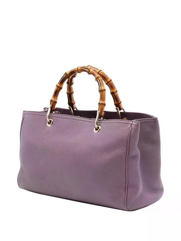 Gucci Bamboo Shopper Satchel Calfskin Leather