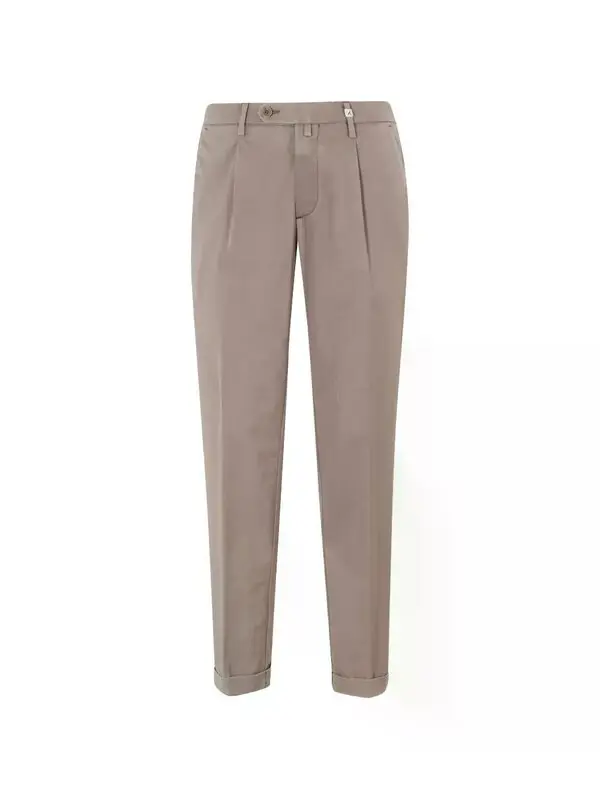 MYTHS Pleated Turn-up Trousers - Neutrals