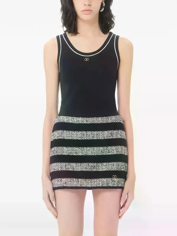 Valentino Garavani Cotton Jersey Top With Vlogo Detail