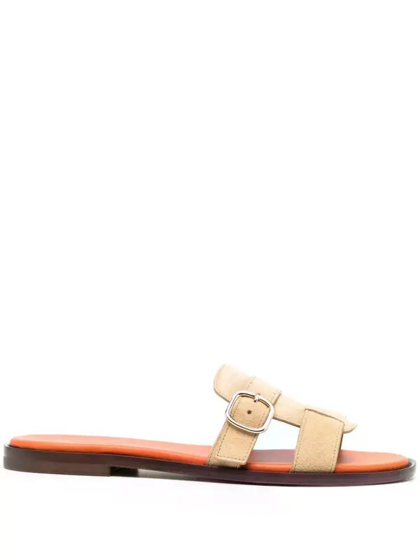 DOUCAL'S Open-toe Suede Slides - Neutrals