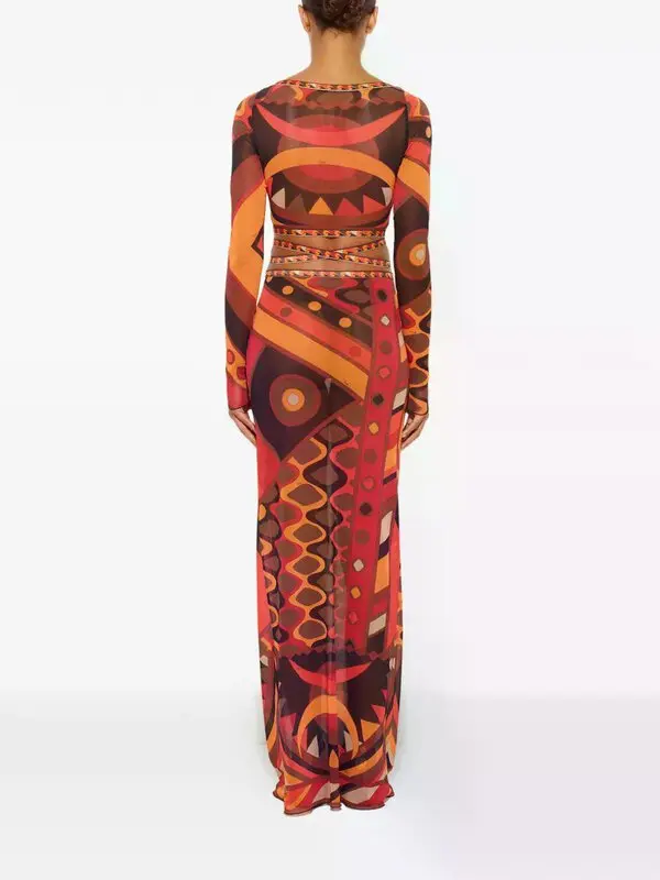 Emilio Pucci Vivara Print Tulle Crop Top