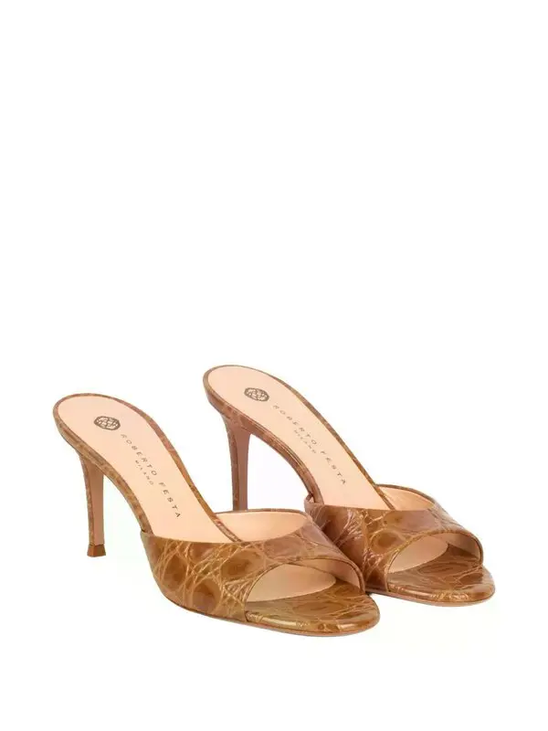 Roberto Festa Croc-effect Leather Stiletto Sandals