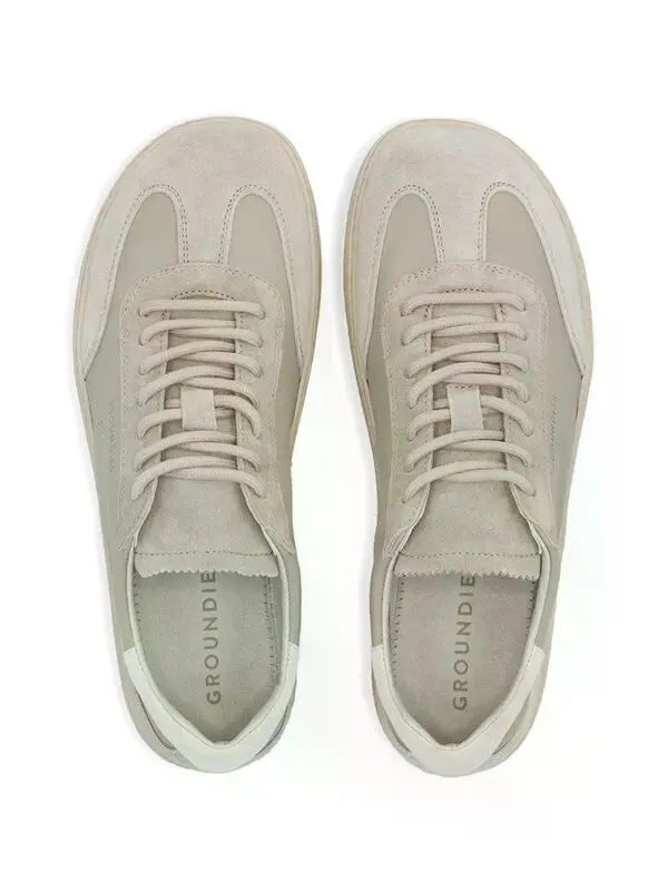 GROUNDIES Panama Suede-panelled Logo-print Sneakers