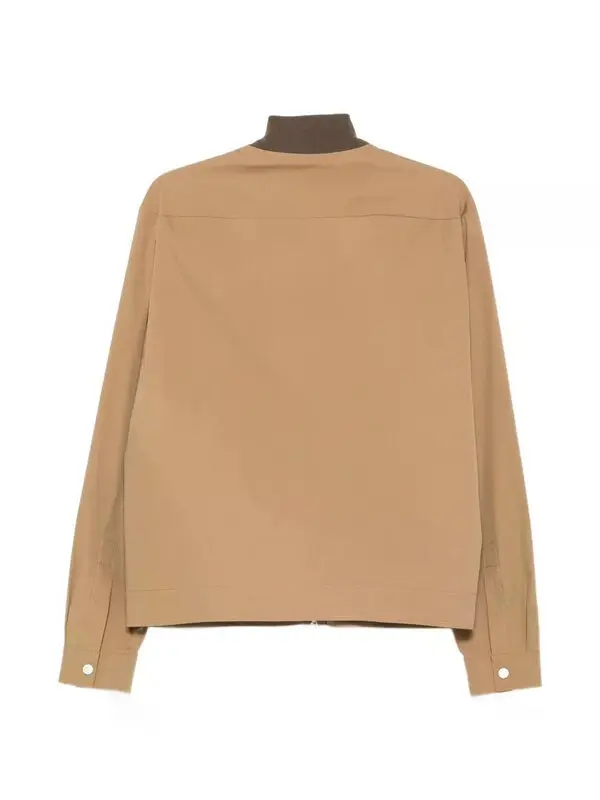 LOW BRAND Zip-up Chest-pocket Jacket - Brown