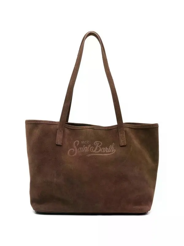MC2 SAINT BARTH Embossed Suede Tote Bag - Brown