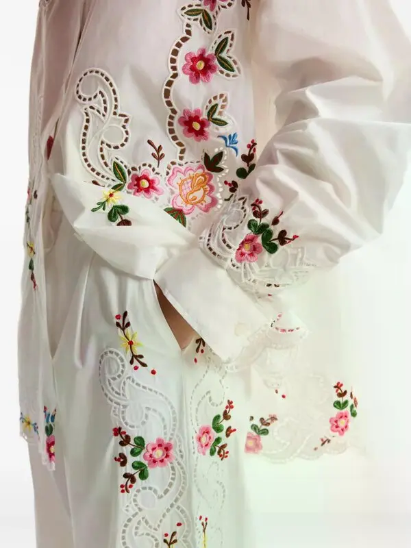 Essentiel Antwerp Floral Embroidered Cut-out Wide-leg Trousers