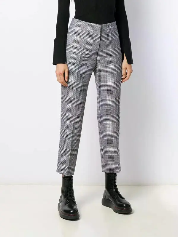Alexander McQueen Cropped Prince Of Wales Check Trousers