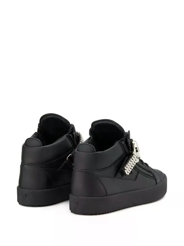 GIUSEPPE ZANOTTI Watch Detail Leather Sneakers