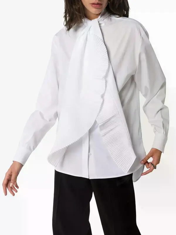 Givenchy Scarf-neck Poplin Blouse - White