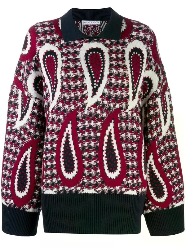 JW Anderson Paisley Knitted Jumper - Blue