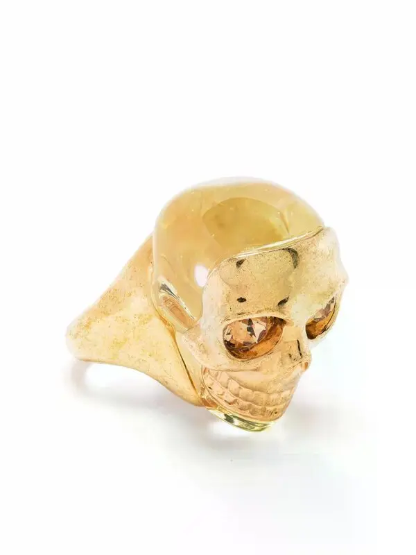 Alexander McQueen Skull Charm Ring - Gold