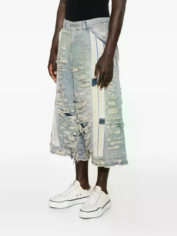 RIVINGTON ROI REBIS Distressed Panelled Jeans