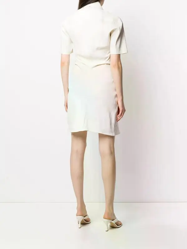 Off-White Ruched Shirt Dress
