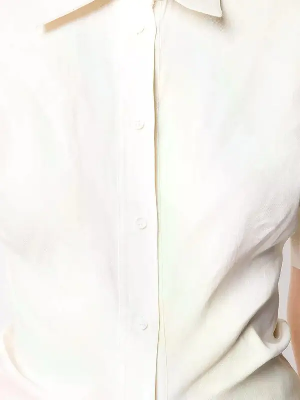 Off-White Ruched Shirt Dress