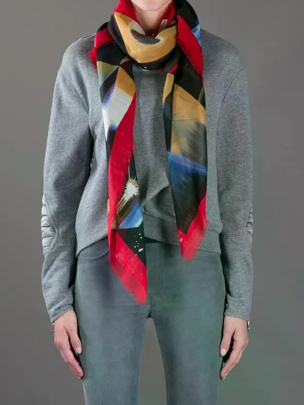 Balenciaga Printed Scarf - Red