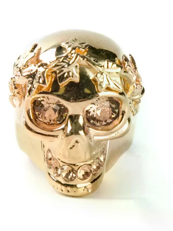 Alexander McQueen Ivy Skull Cocktail Ring - Metallic