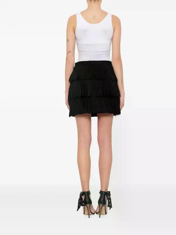 LANVIN Tiered Fringed Mini Skirt