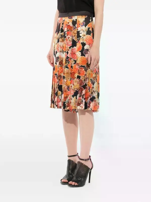 Givenchy Floral Pleated Midi Skirt