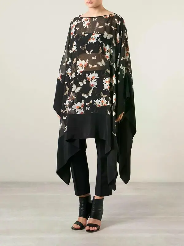Givenchy Sheer Floral Poncho
