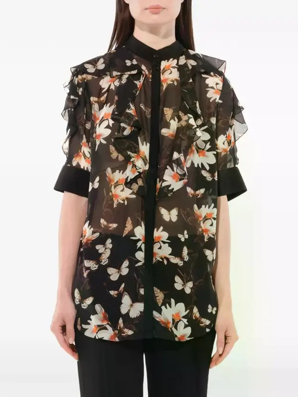 Givenchy Sheer Floral Print Blouse