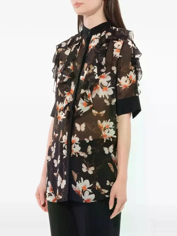 Givenchy Sheer Floral Print Blouse