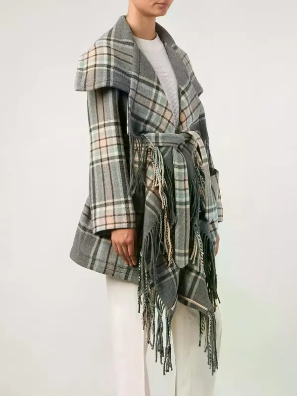 Chloé Check Belted Coat