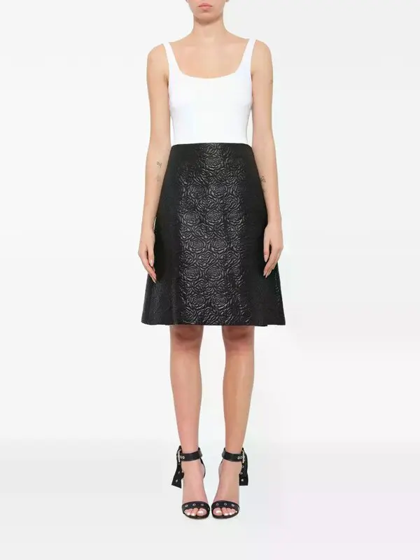 Alexander McQueen Raised Rose A-line Skirt - Black