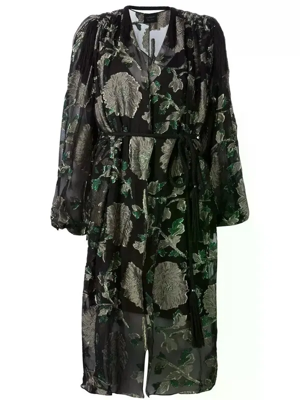 LANVIN Floral Sheer Midi Dress