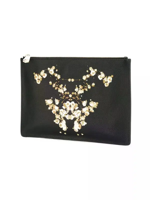 Givenchy Floral Print Calf Leather Clutch