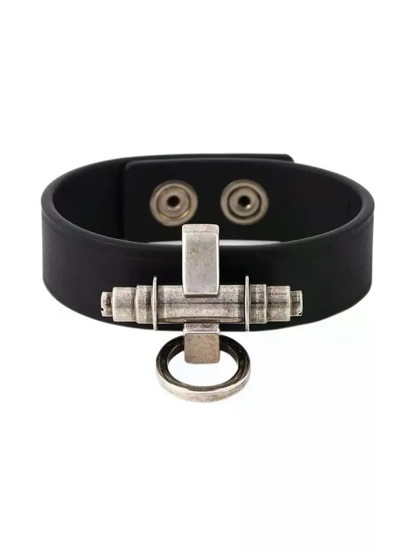 Givenchy Obsedia Leather Bracelet With Silver-tone Clasp - Black