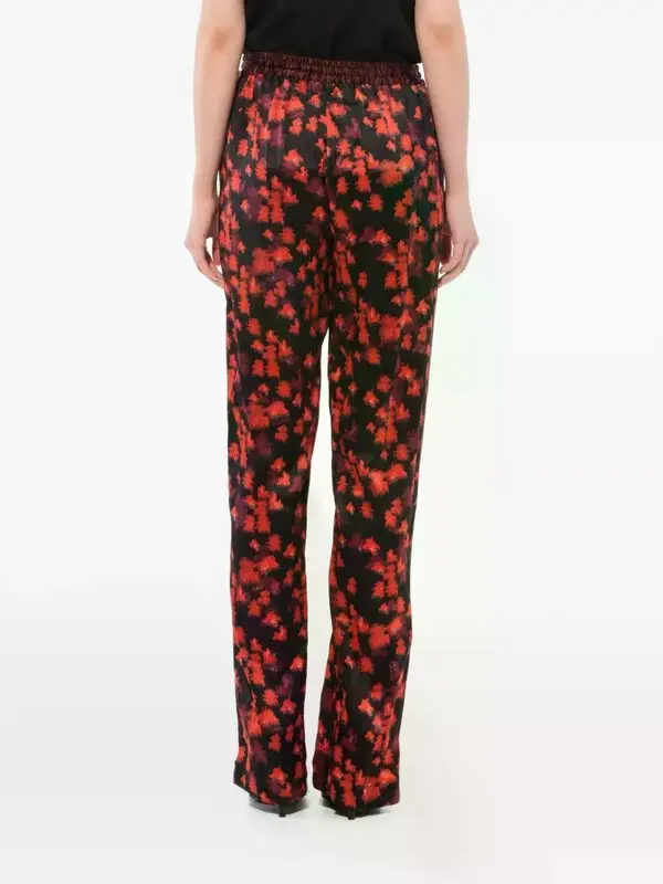 Givenchy Abstract Floral Print Silk Blend Trousers