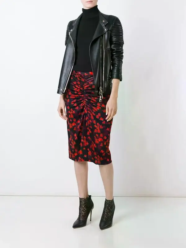 Givenchy Abstract Floral Print Pencil Skirt