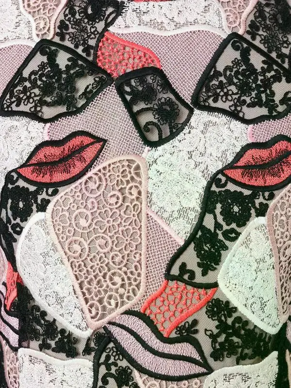 Emilio Pucci Embroidered Lips Sheath Dress