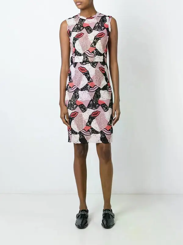 Emilio Pucci Embroidered Lips Sheath Dress