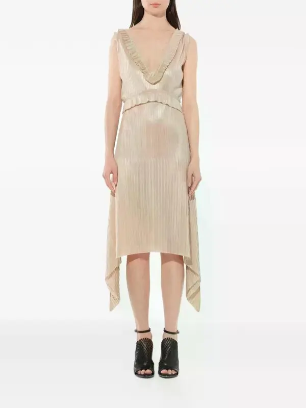 Givenchy Technical Pleated Midi Dress - Neutrals