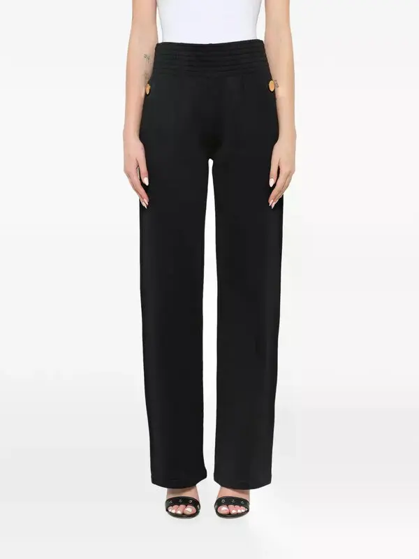 Givenchy Straight Leg Trousers With Gold-tone Stud Detailing - Black