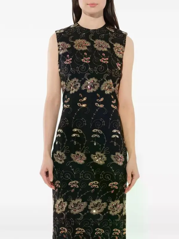 Givenchy Floral Embroidered Silk Shift Dress