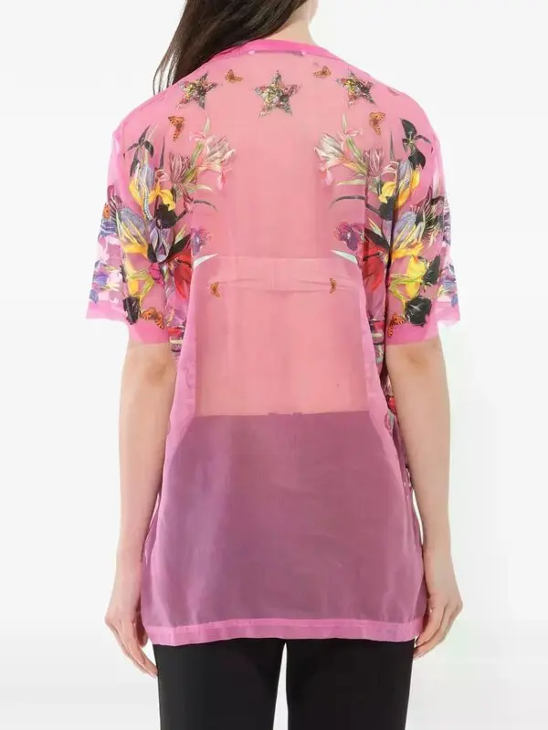 Givenchy Floral Print Semi-sheer T-shirt