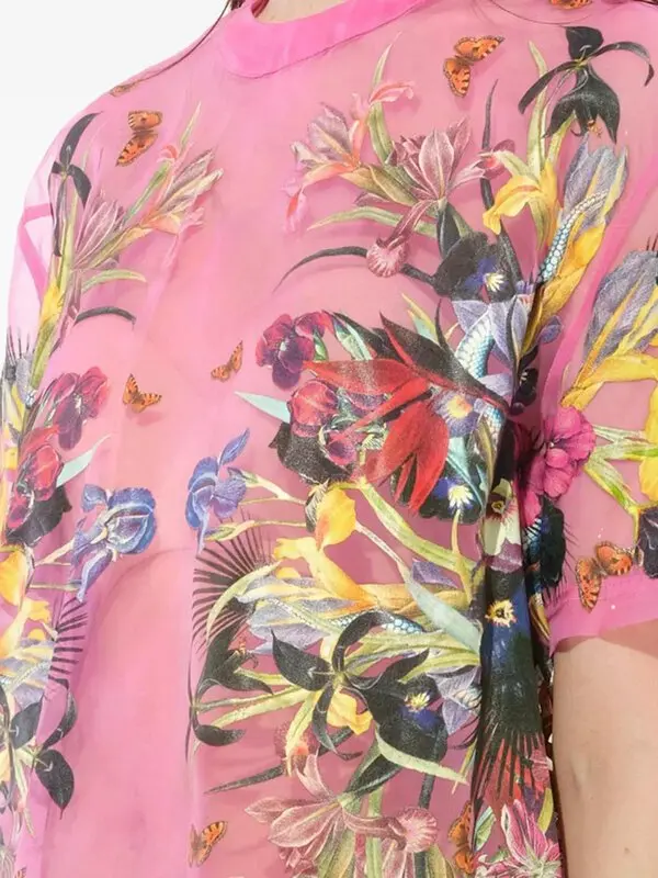 Givenchy Floral Print Semi-sheer T-shirt