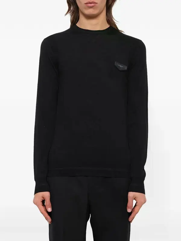 Givenchy Logo Plaque Knitted Jumper - Black