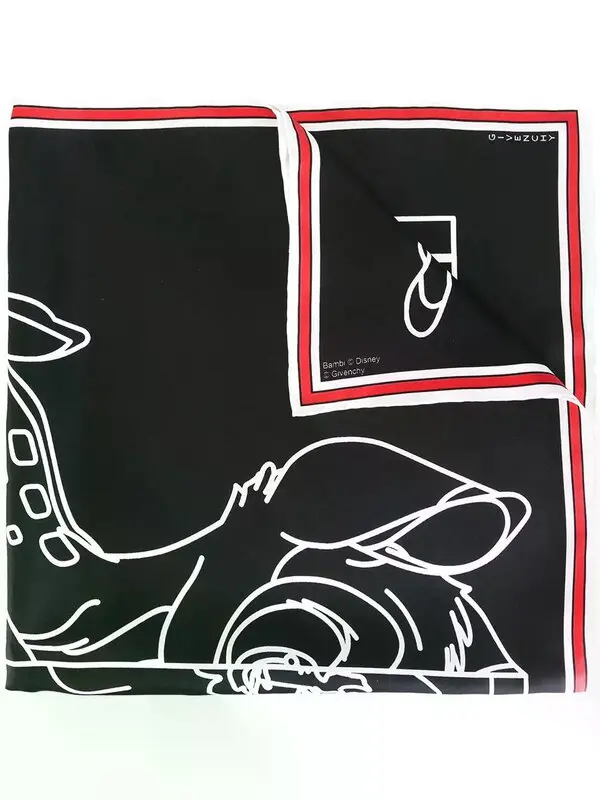 Givenchy Bambi Print Scarf - Black