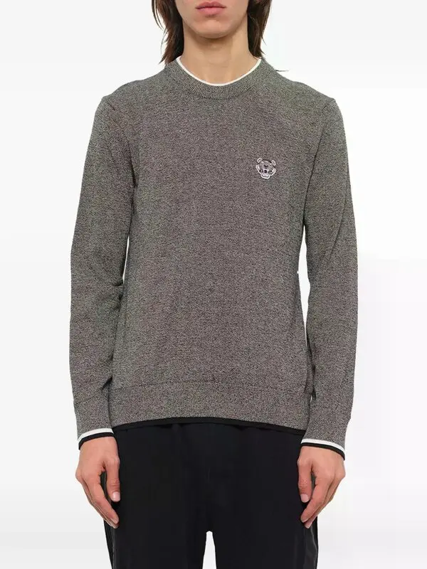 Kenzo Mini Tiger Appliqué Crew Neck Jumper - Grey