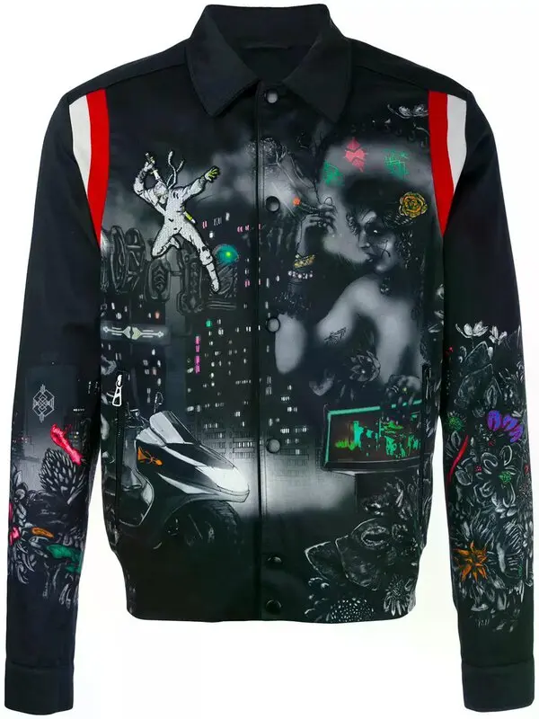 LANVIN Printed Bomber Jacket - Black